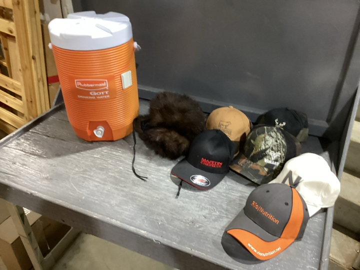 WATER COOLER & HATS