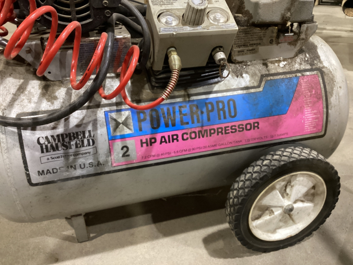 CAMPBELL HAUSFELD ELECTRIC AIR COMPRESSOR. POWER PRO
