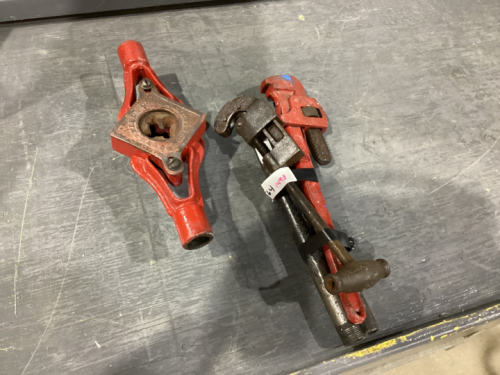 VINTAGE TOOLS - PIPE THREADER, PIPE WRENCH, PIPE CUTTER