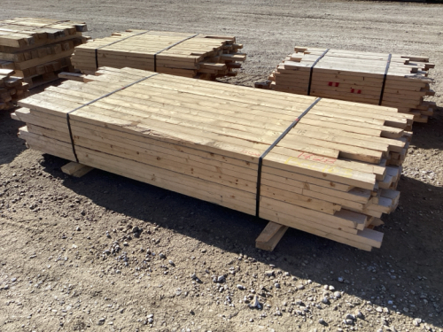 Stack recycled 2x4, 120 pcs, 7.6-8.6’ long