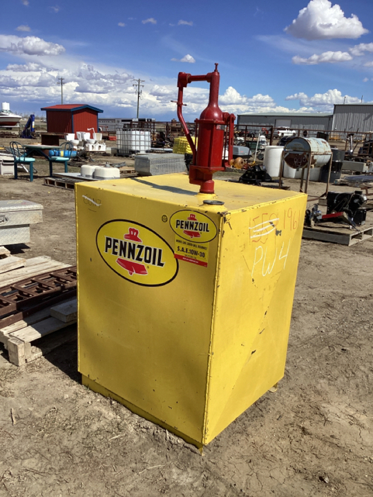 PENZOIL SQUARE OIL CONTAINER W/ FILRITE PUMP