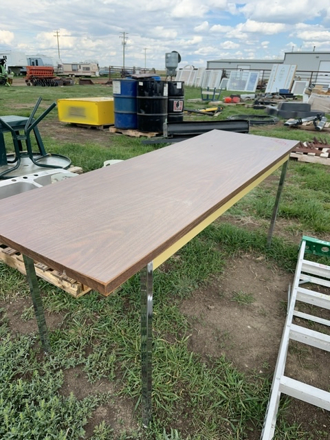 Steel frame table