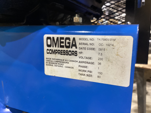 OMEGA HD AIR COMPRESSOR 80 GALLON