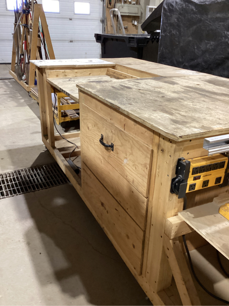 DEWALT SAW & LARGE WORK BENCH