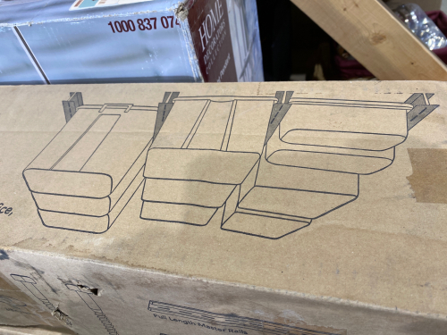 (2)RACK RAIL OVERHEAD TOTE STORAGE SYSTEM