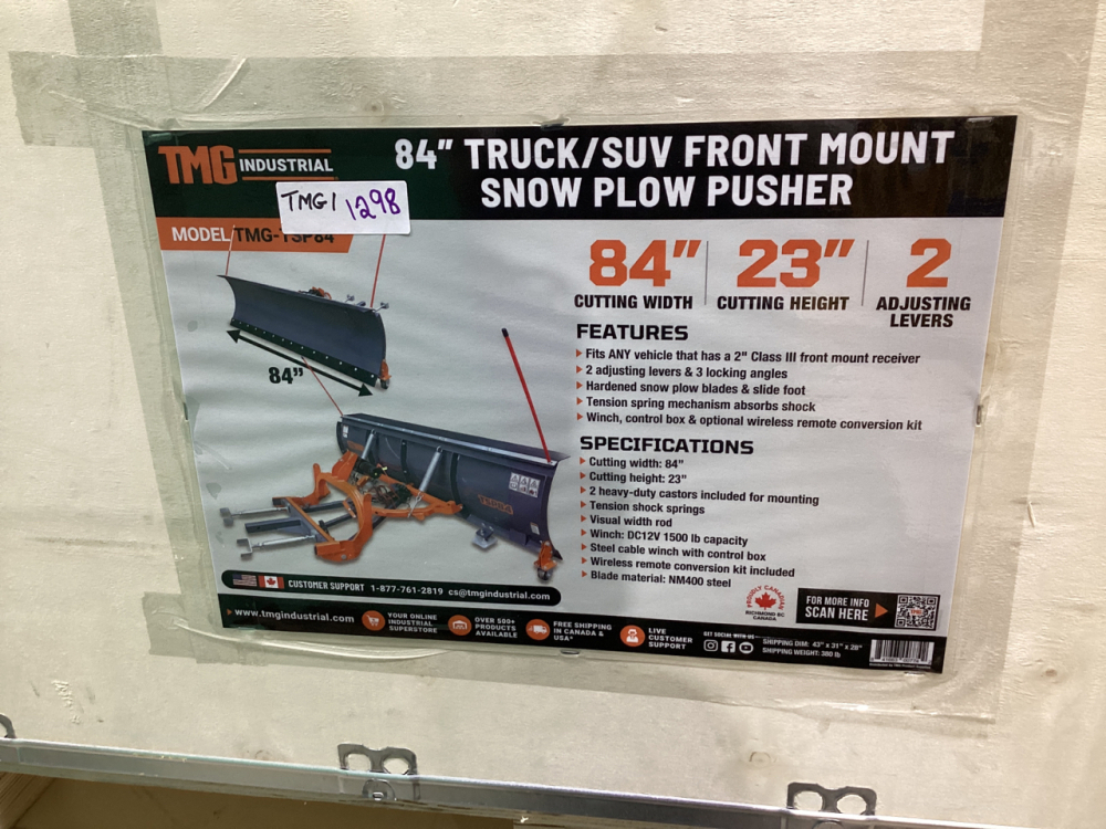 TMG 84” TRUCK/SUV FRONT MOUNT SNOW PLOW PUSHER
