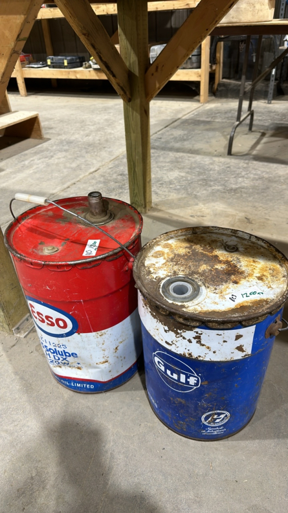 Two steel pails