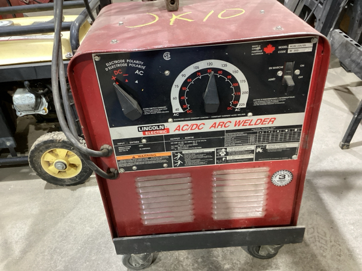 LINCOLN ELECTRIC AC/DC WELDER WITH CABLES AND CART