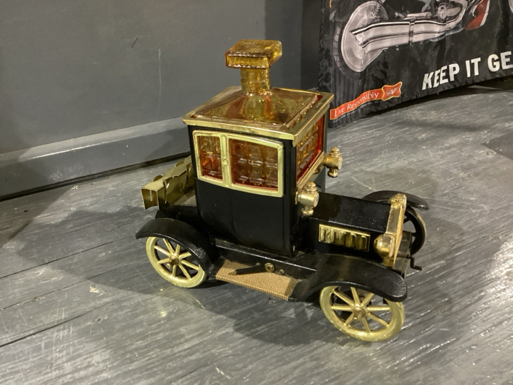 VINTAGE DECANTER SET - 1915 FORD MODEL 5 - NO GLASSES HARLEY DAVIDSON ...